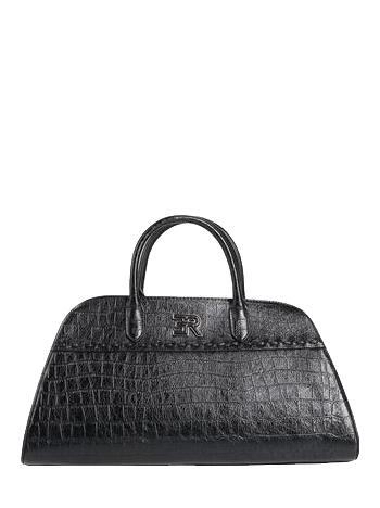 ERMANNO FIRENZE Crocodile-effect Tote Bag - Black