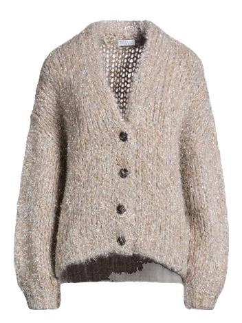 Brunello Cucinelli Cardigan Size Mohair Wool, Polyamide, Metallic Fiber, Wool - Beige