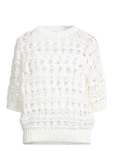 Brunello Cucinelli Jute, Cotton, And Polyamide Knit Sweater - White