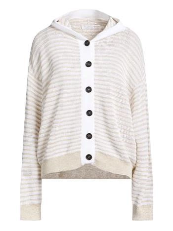 Brunello Cucinelli Cardigan Size Linen, Polyester, Metal Fiber, Polyamide - White