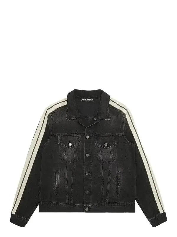 Palm Angels Track Denim Jacket - Black/white
