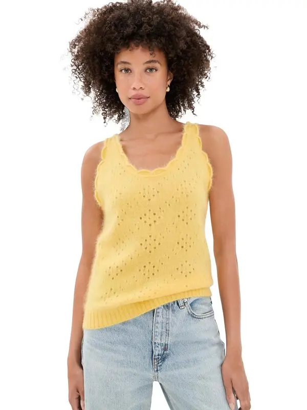 FRAME Cashmere Blend Airy Tank - Marigold