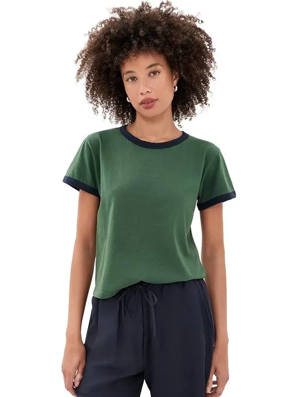 LESET Margo Ringer Tee - Juniper/midnight