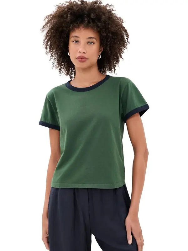 LESET Margo Ringer Tee - Juniper/midnight
