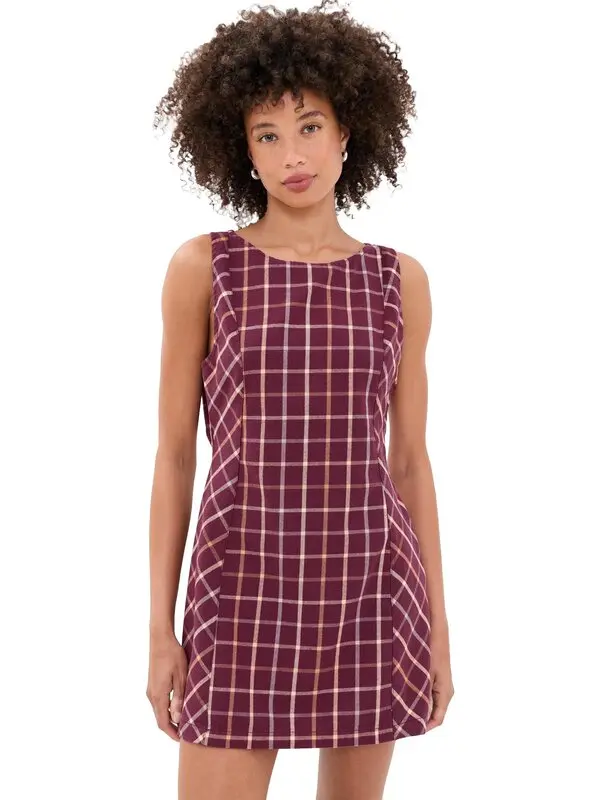 Free People Atlas Plaid Mini Dress - Cocoa Plum Com