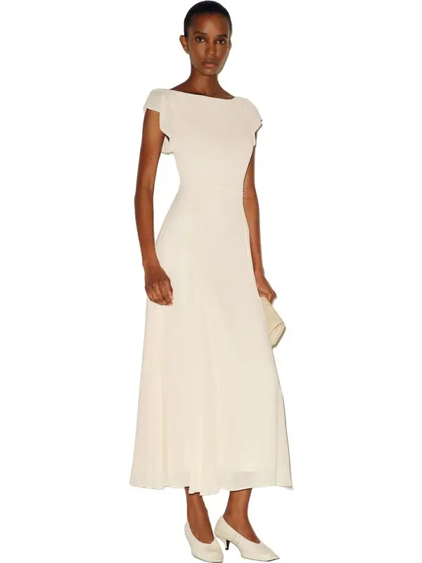 REFORMATION Maelani Floral Midi Dress - Ivory