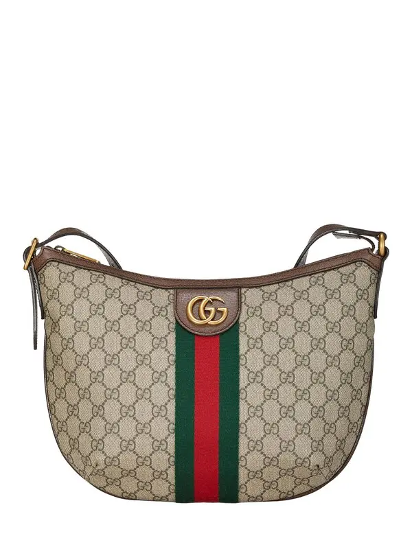 Gucci Original Gg Supreme Ophidia Shoulder Bag - Brown