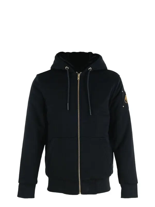 Moose Knuckles Zip-up Drawstring Hoodie - Black