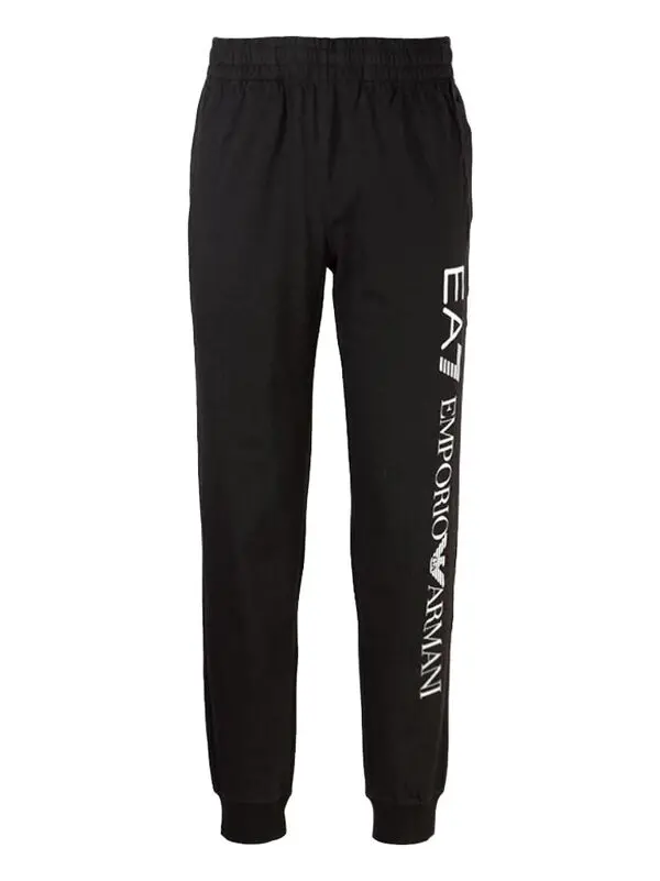 EA7 Logo-print Cotton Track Pants - Black