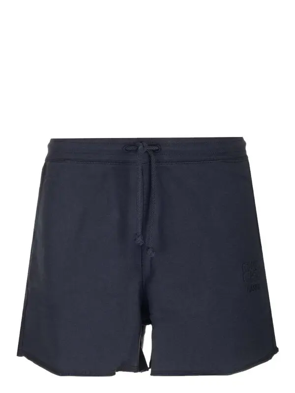 GANNI Logo-embroidered Drawstring Shorts - Dark Blue