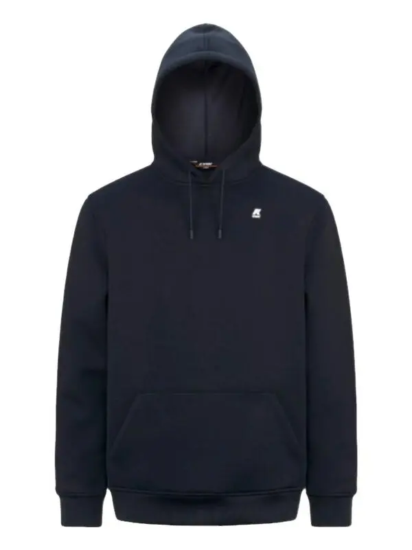 K-WAY Logo Patch Drawstring Hoodie - Black