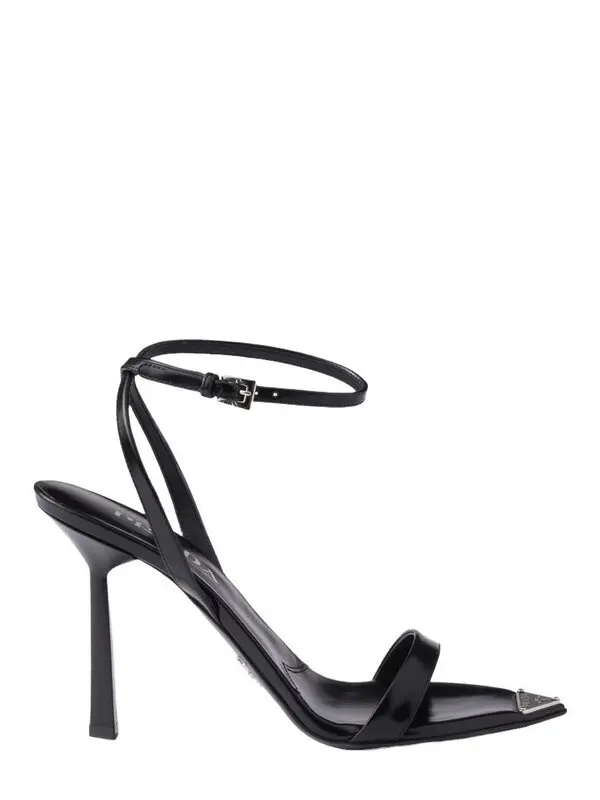 Prada Triangle-logo High-heeled Sandals - Black