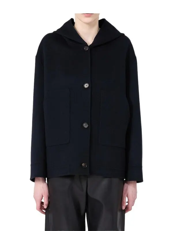 Max Mara Hooded Virgin-wool Coat - Black