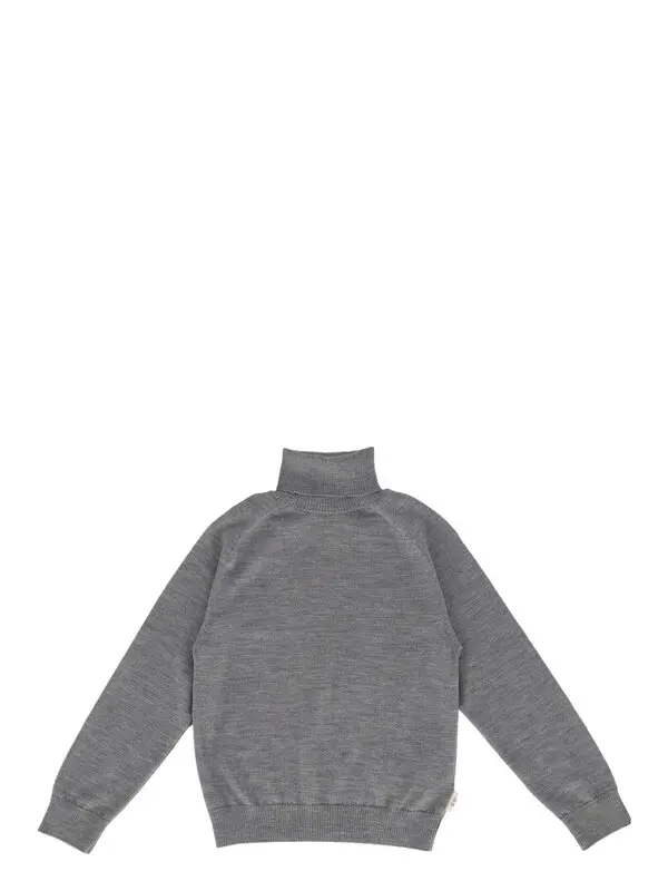 DOUUOD Turtleneck Raglan-sleeve Sweater - Grey