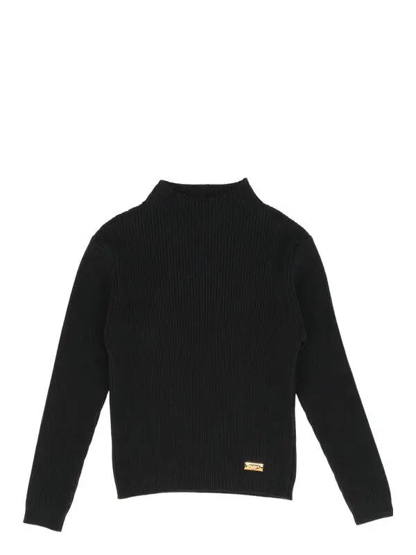 Balmain Ribbed Knit Wool Sweater - Black