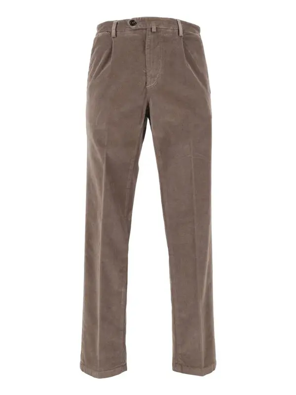 BRIGLIA 1949 Logo Patch Straight-leg Pants - Brown