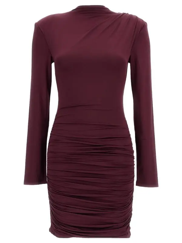 ROTATE BY BIRGER CHRISTENSEN Draped Ruched Mini Dress - Red