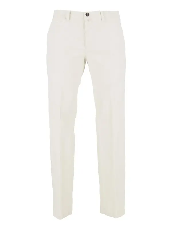 BRIGLIA 1949 Tailored Trousers With Belt Loops - White