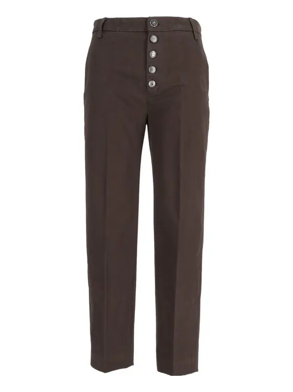DONDUP Nima Logo-plaque Tapered Trousers - Black