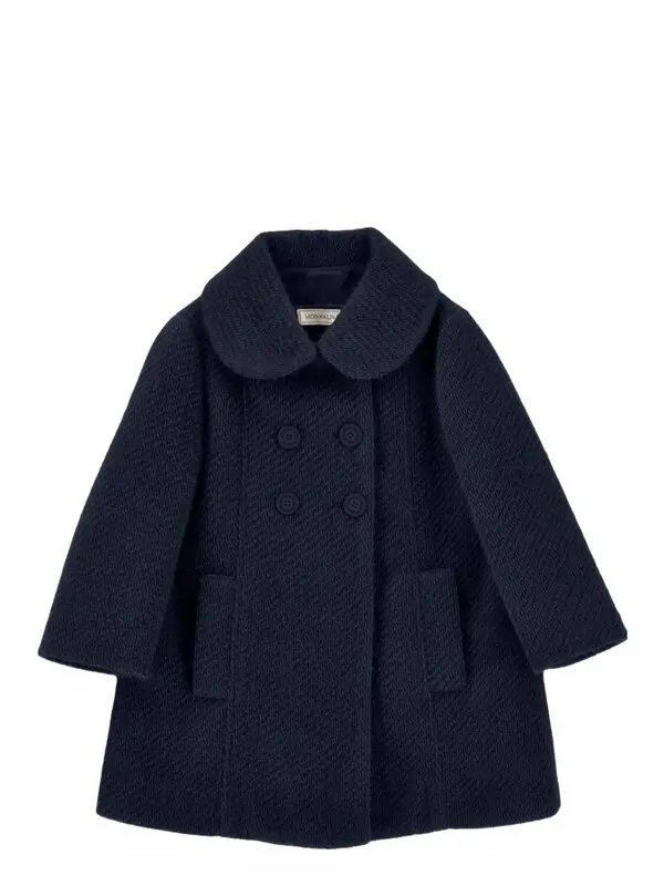 Monnalisa Double-breasted Coat - Black