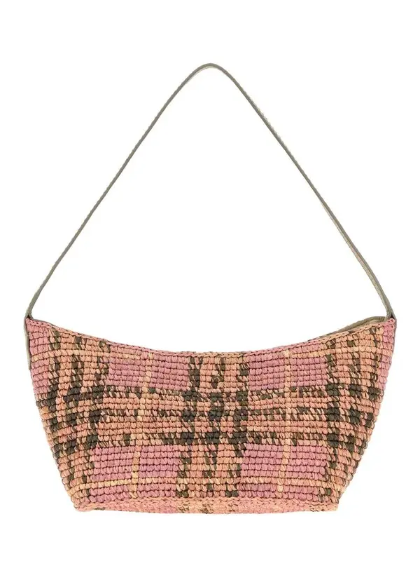Burberry Embroidered Raffia Mini Margate Shoulder Bag - Multicolor