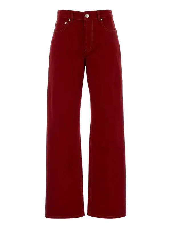 AMI Paris Straight Leg Jeans - Red