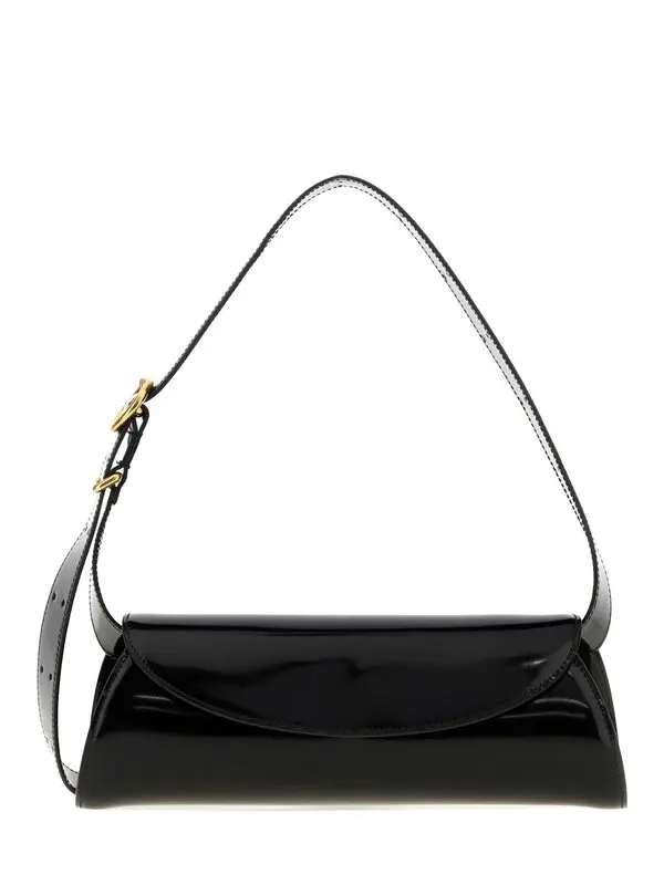 JIL SANDER Leather Small Cannolo Shoulder Bag - Black