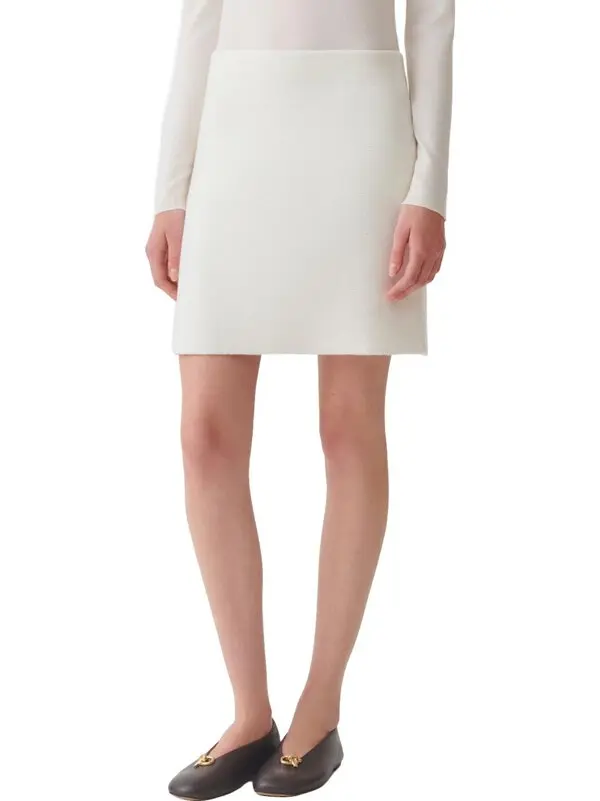 Fabiana Filippi High-waisted Virgin Wool Pencil Mini Skirt - Natural