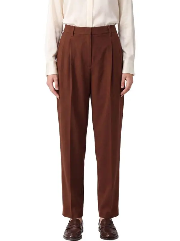 Fabiana Filippi Wide Leg Stretch Cotton Trousers With Jewel Detail - Ebony