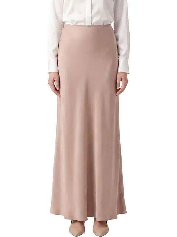 Fabiana Filippi High-waisted Lyocell Satin Maxi Pencil Skirt - Coffee