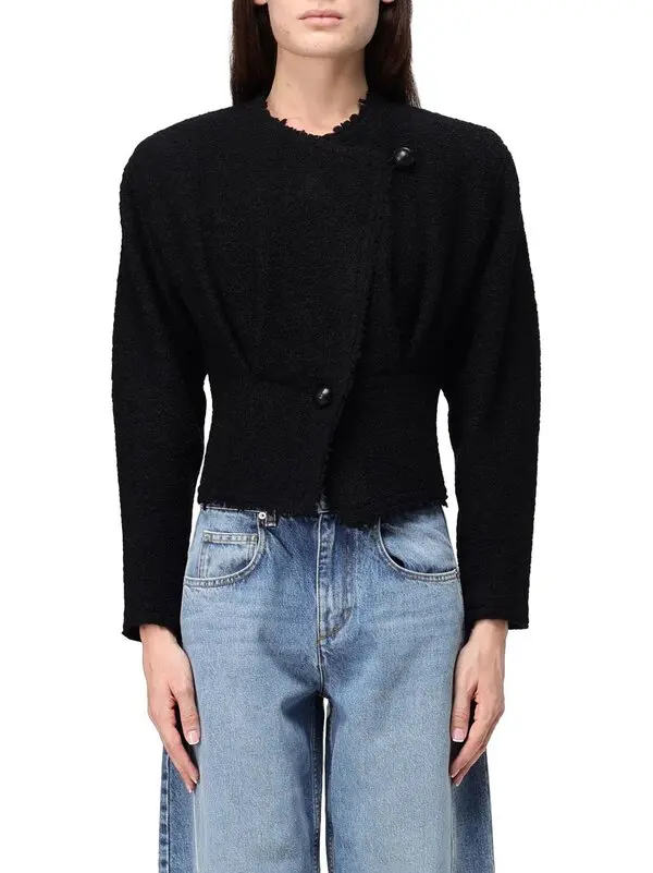Isabel Marant Étoile Double-breasted Virgin Wool Blazer With Asymmetric Hem - Black