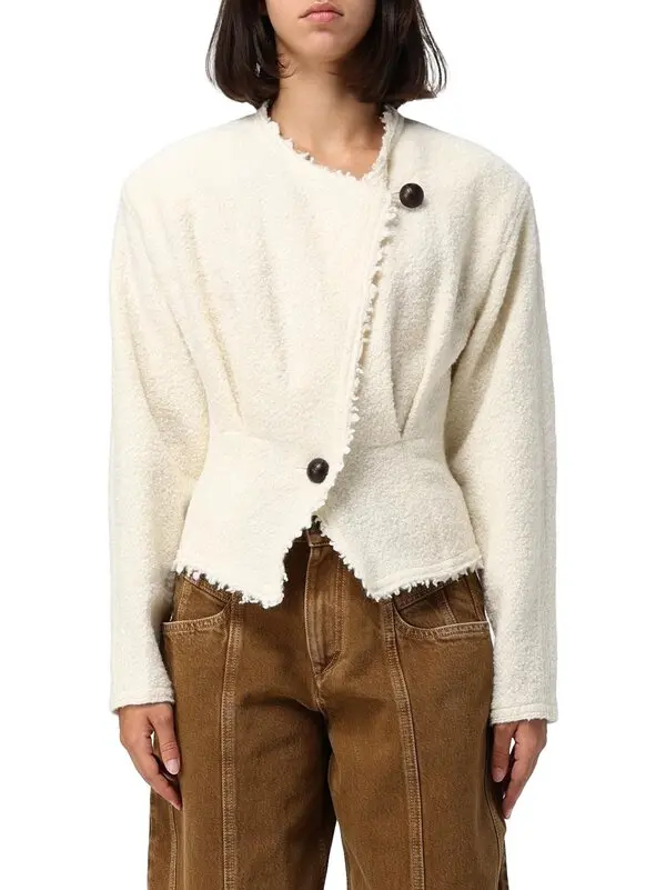 Isabel Marant Étoile Double-breasted Virgin Wool Blazer With Asymmetric Hem - White