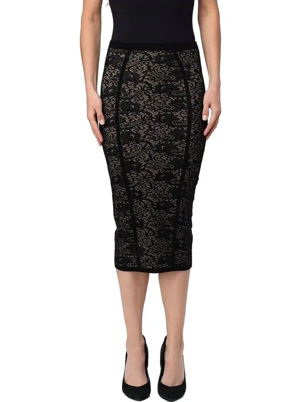 Elisabetta Franchi Lace Skirt - Black