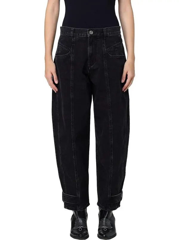 Isabel Marant Étoile Leja Baggy Mid-rise Cotton Denim Jeans - Black
