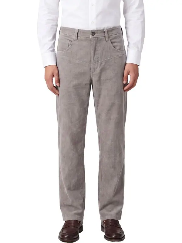 ZIGGY CHEN Wide-leg Five-pocket Jeans In Cotton And Linen Denim - Green
