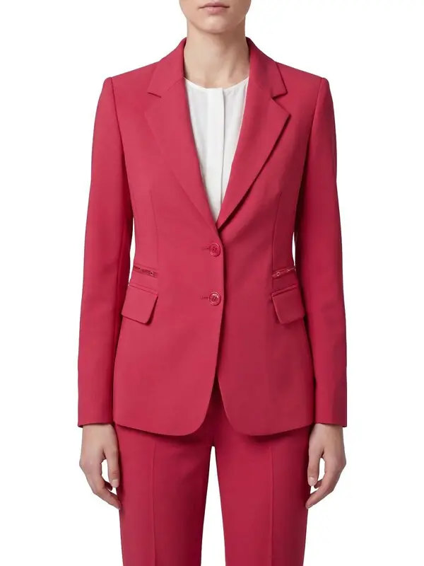 Elisabetta Franchi Cropped Single-breasted Blazer With Peak Lapels And Slim Fit - Red