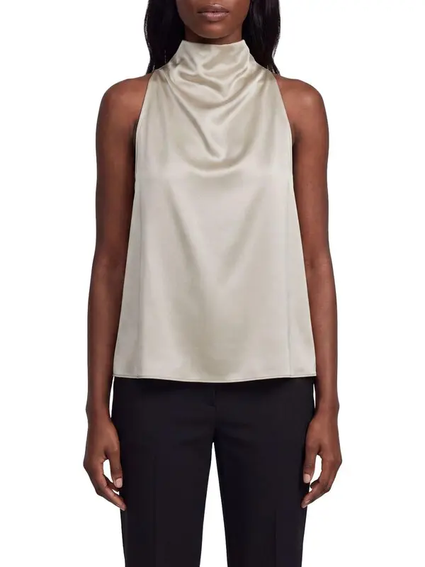 FORTE_FORTE Sleeveless Draped Top - Beige