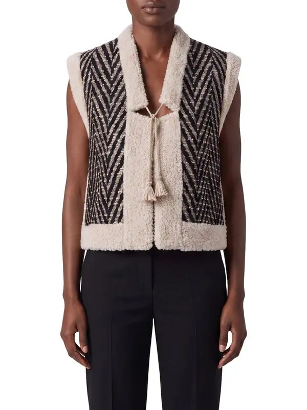 FORTE_FORTE Jacquard Knit Waistcoat - Black