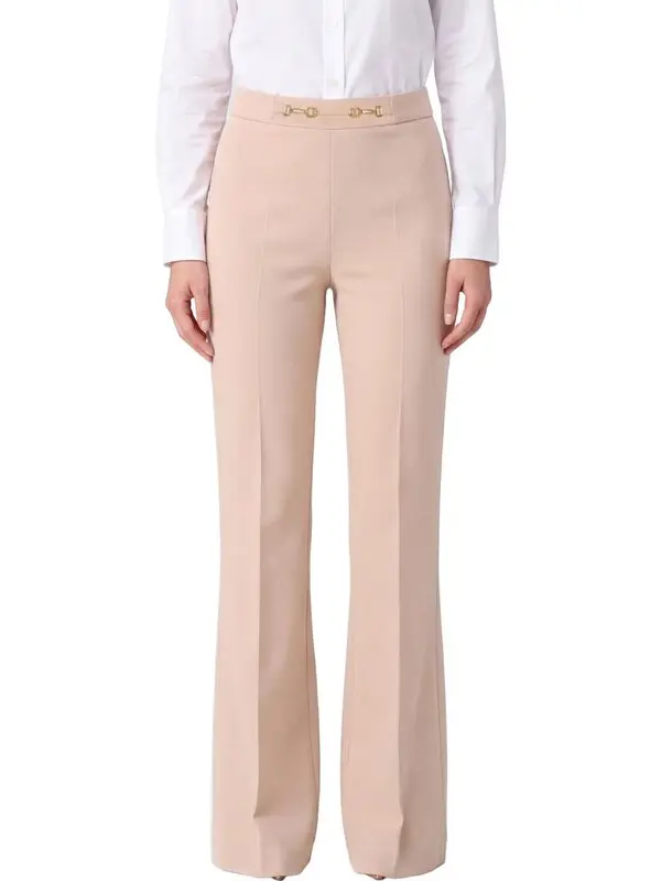 Elisabetta Franchi Slim-fit Cropped Crêpe Trousers - Nude