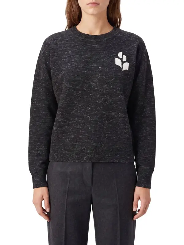 Isabel Marant Étoile Atlee" Jacquard Logo Crewneck Jumper - Black