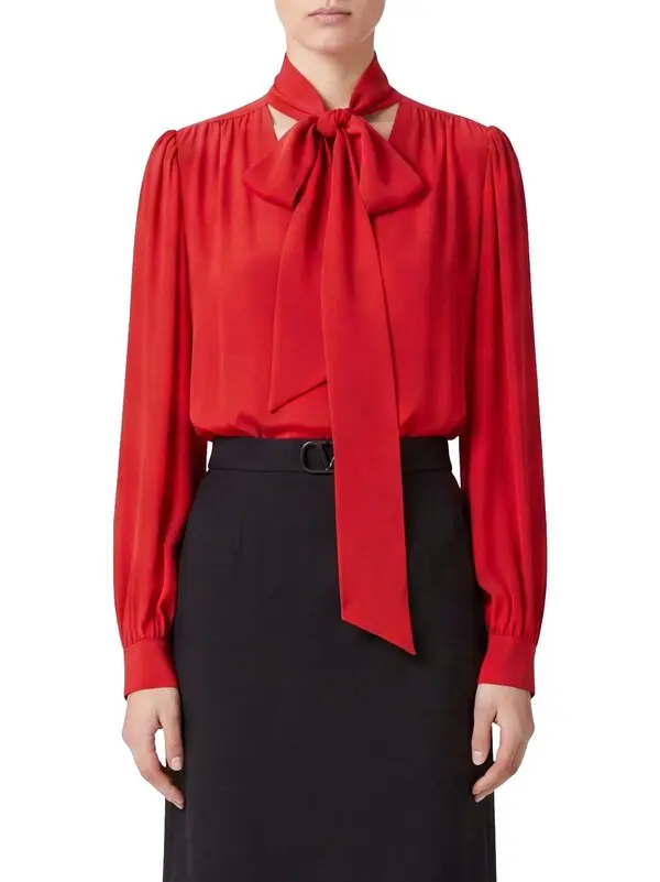 Valentino Garavani Tie Neck Shirt - Red