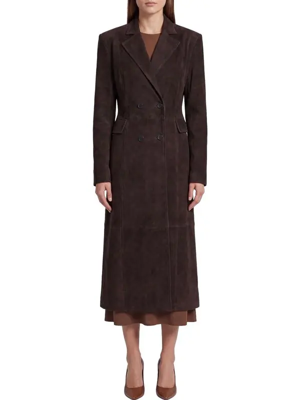 ROTATE BY BIRGER CHRISTENSEN Double Breasted Long Coat - Brown