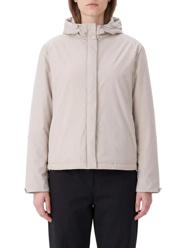 Herno Cropped Hooded Technical Fabric Windbreaker - Beige