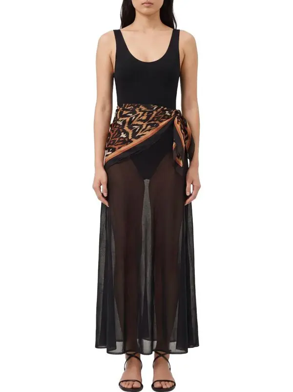 Zimmermann Aster Paisley Print Off-shoulder Midi Dress - Black