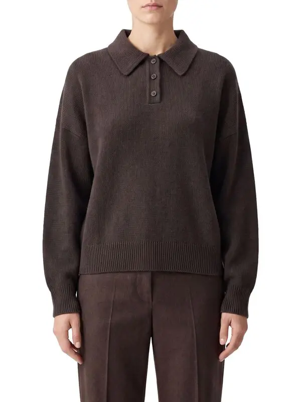 LISA YANG Ribbed Knit Polo Sweater - Green
