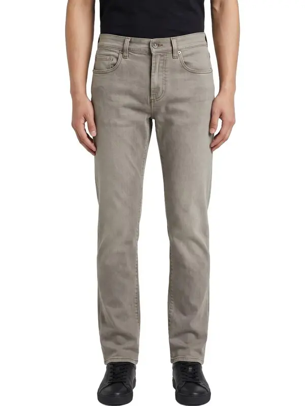 Versace Tapered Fit 5-pocket Stretch Denim Jeans With Medusa Logo - White