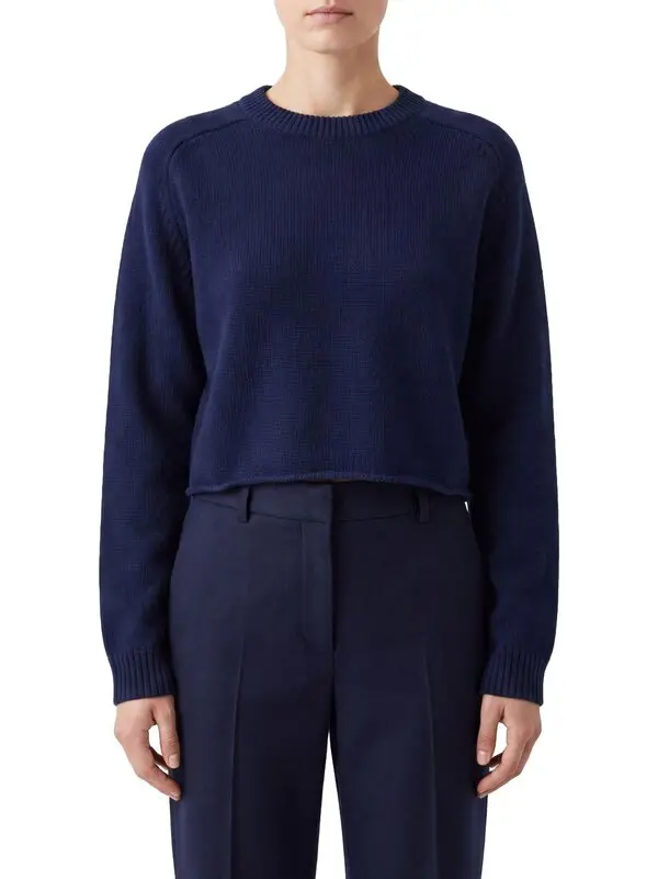 LISA YANG Crew Neck Sweater - Navy
