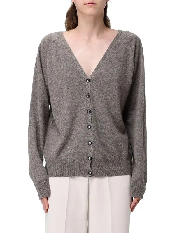 LISA YANG Pure Cashmere Relaxed Fit V-neck Cardigan - Beige