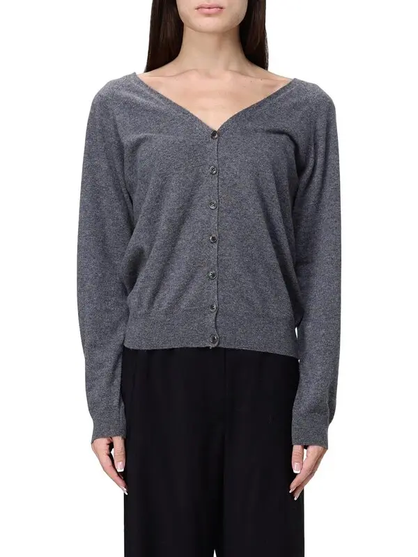 LISA YANG Pure Cashmere Relaxed Fit V-neck Cardigan - Grey