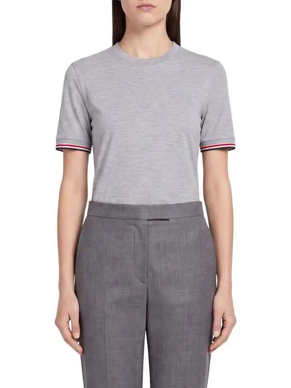 Thom Browne 4-bar Merino Wool T-shirt - Grey